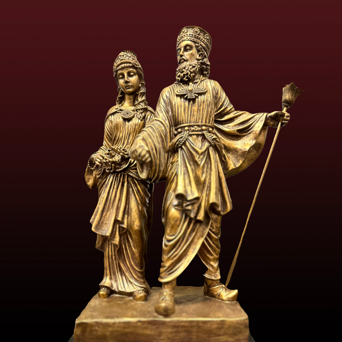 Iran's Symbols - A Beautiful 14.5" Statue of Cyrus the Great and Cassa ...