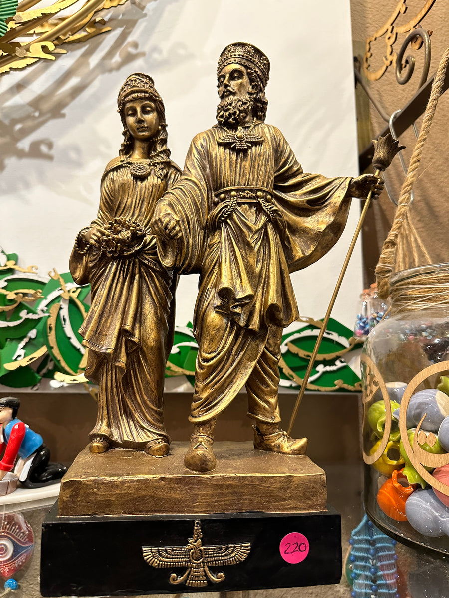 Iran's Symbols - A Beautiful 14.5" Statue of Cyrus the Great and Cassa ...